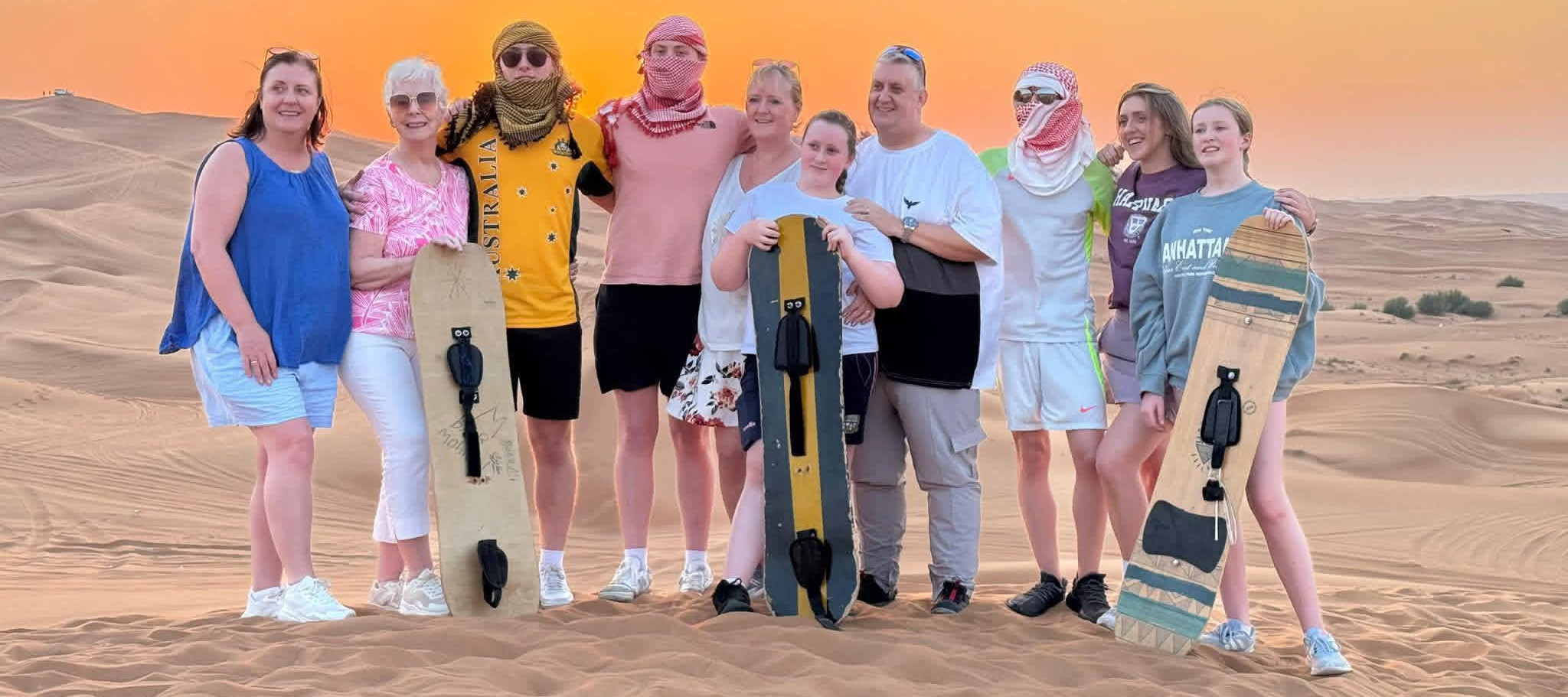 Evening Safari with Sandboarding, Camel Ride, and Fireshow